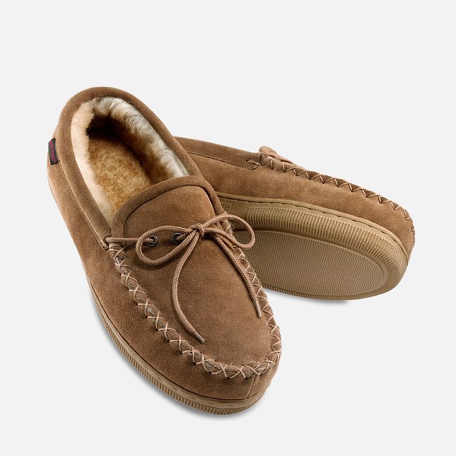 RED WING MEN'S SHEEPSKIN FLEECE-LINED LOAFER MOCCASIN SLIPPER IN CHEST ...